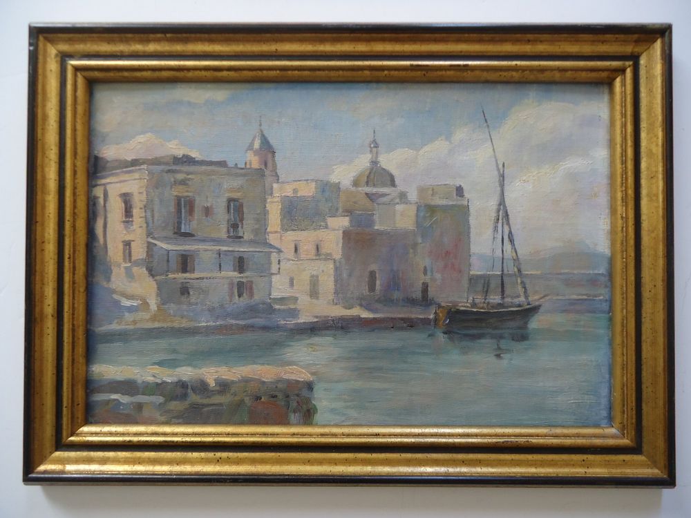 OEL AUF LEINWAND HAFEN IN ITALIEN | Kaufen auf Ricardo