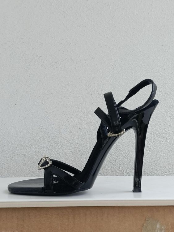 Escarpins Sandales Pleaser 36 talon 12cm plateau 1cm noir (Neu (gemäss ...