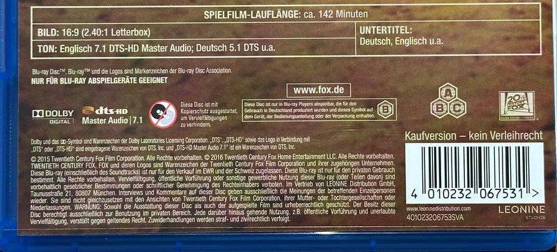 Der Marsianer - Rettet Mark Watney! Blu-Ray, Top Zustand (Gebraucht) in ...