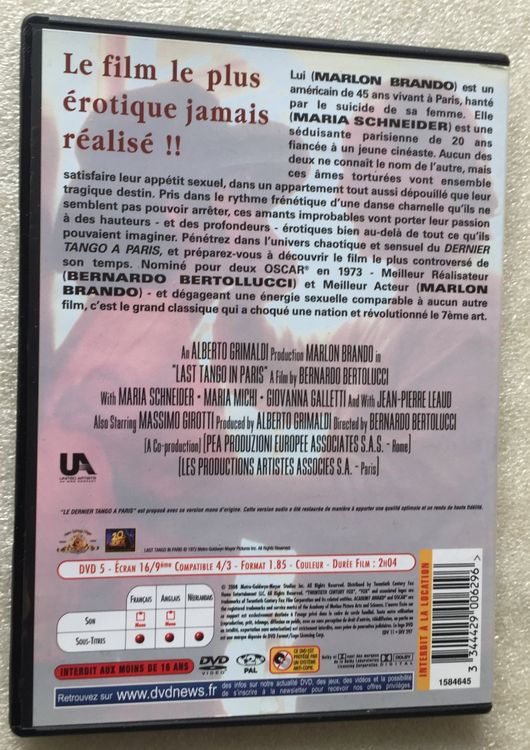 Le Dernier Tango à Paris Last Tango in Paris 1972 Film culte (Gebraucht ...