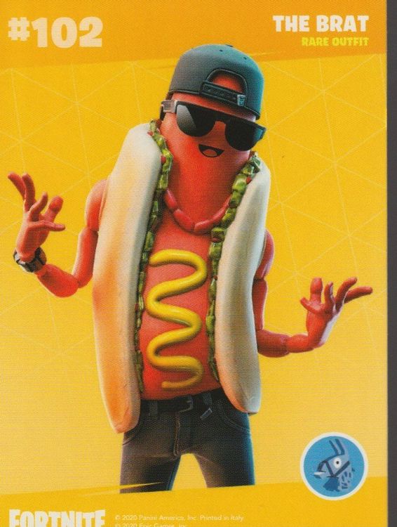 FORTNITE TRADING CARD serie 2 # 102 THE BRAT Rare outfit (Neu (gemäss ...