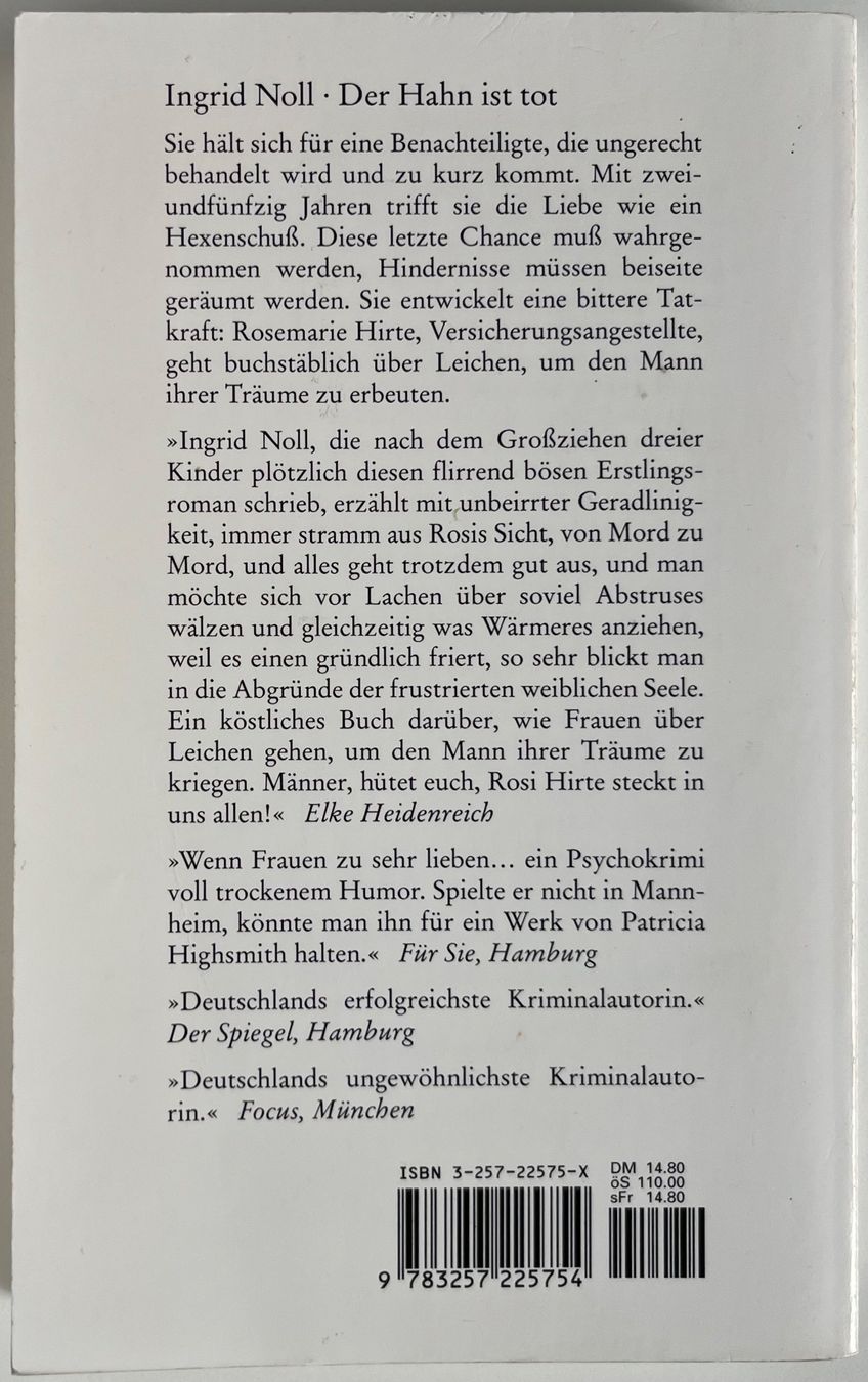 Der Hahn ist tot – Ingrid Noll – Krimi – TB – gut gelesen (Gebraucht ...