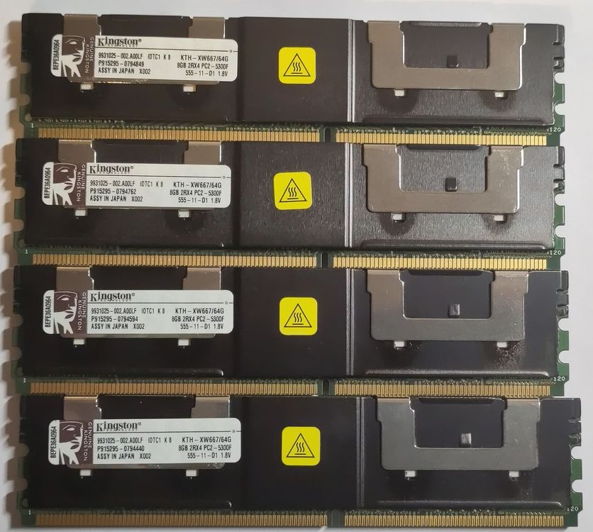 4x 8GB 2Rx4 PC2 - 5300F ECC Fully Buffered RAM Kingston (Gebraucht) in ...