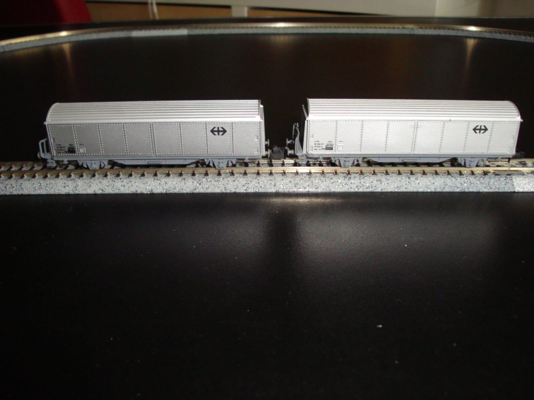 Schiebewand-Wagen-Set ROCO, 2 Stück, mit flachen Wänden (Gebraucht) in ...