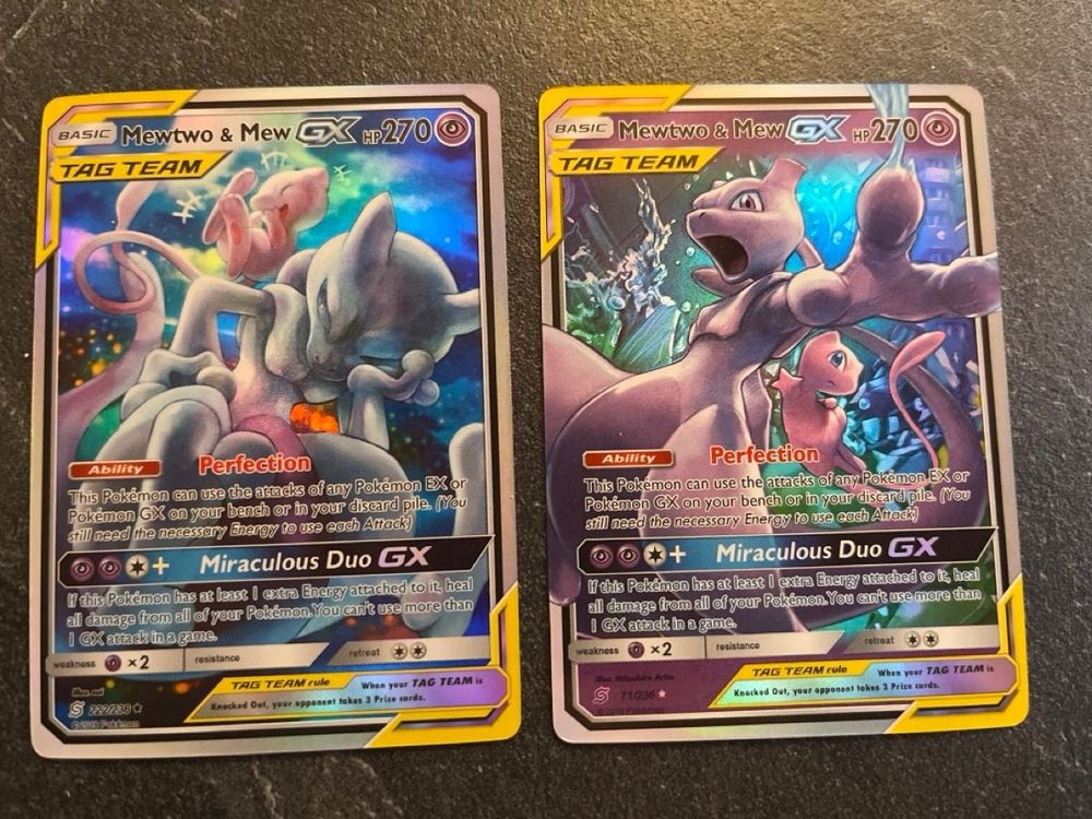 Pokémon 2x BASIC TAG TEAM Mewtwo & Mew GX (Gebraucht) in Oberdorf SO ...