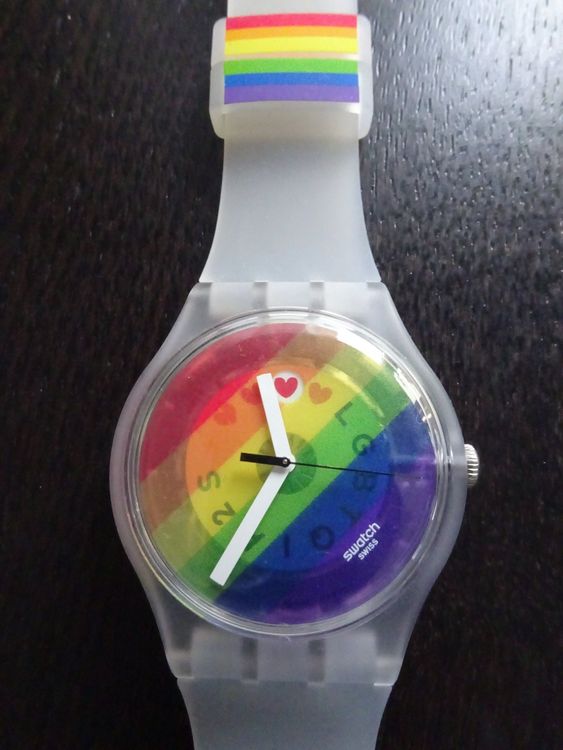 Swatch Stripe Fierce Pride Lgbt Uhr Armbanduhr transparent | Kaufen auf ...