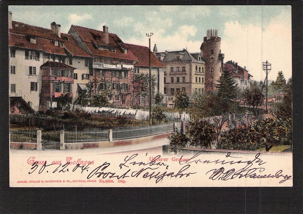 #Gruss aus Zofingen , unterer Graben , gel. 1904 (Gebraucht) in Reichenburg für CHF 14 – mit ...