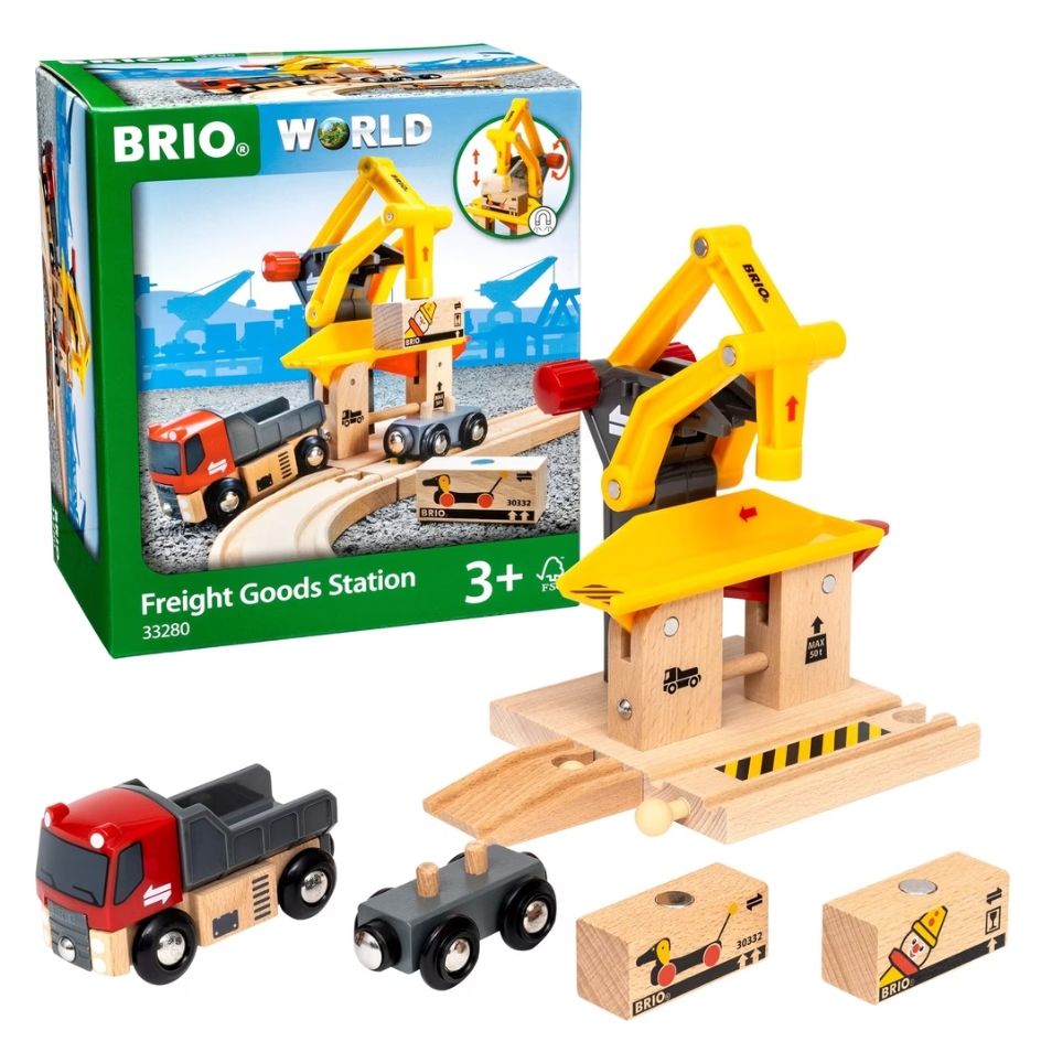 BRIO 33280 Holzeisenbahn Kran mit Zubehör - Top Zustand! (Gebraucht) in ...
