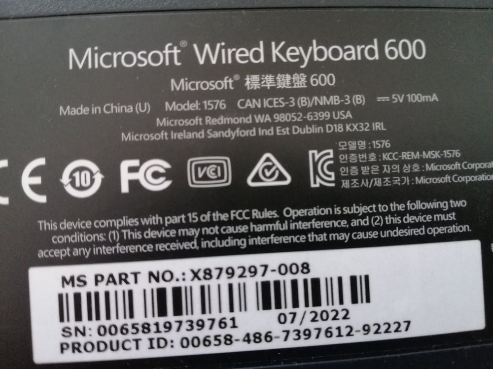 Microsoft Wired Keyboard 600, USB, US Layout (Neu (gemäss Beschreibung)) in Affoltern am Albis ...