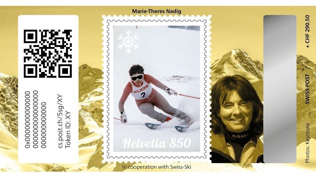 Swiss Crypto Stamp 5.0 Gold Edition ID 8 Marie-Therese Nadig (Gebraucht ...