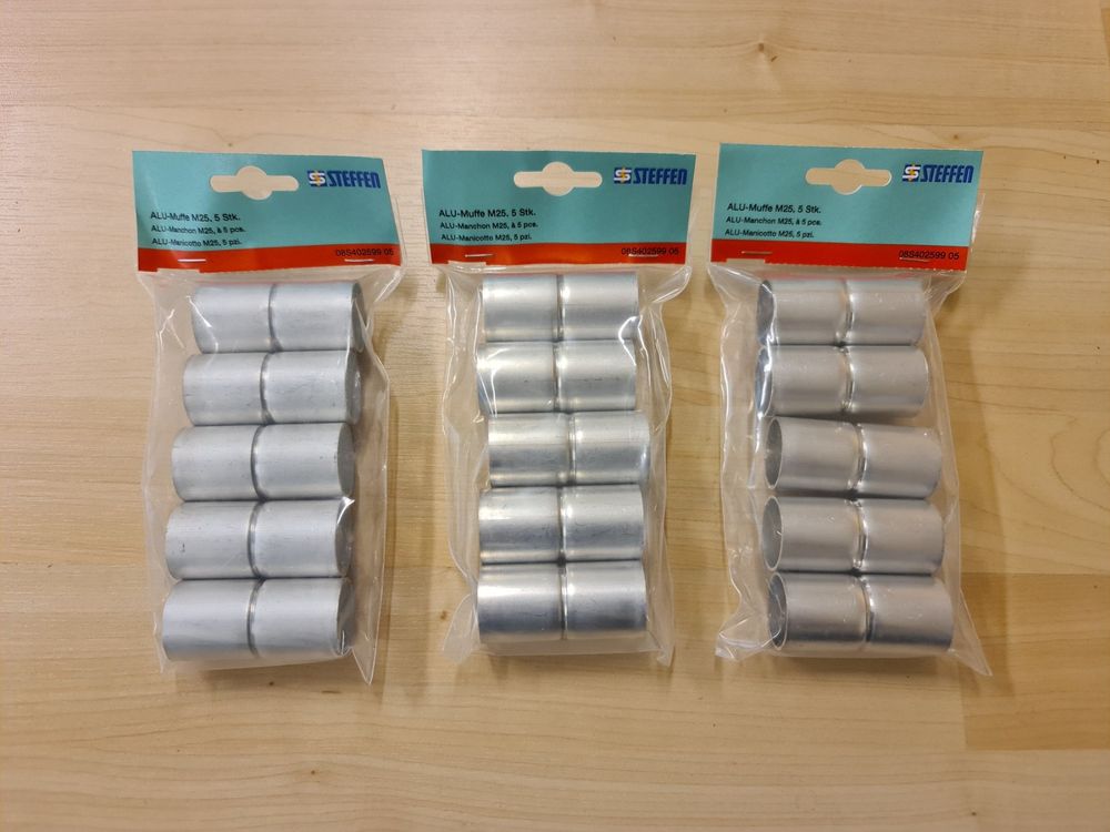15x Alu Muffen M20 Verbindungsmuffen NEU ab 1.-Fr (Neu und ...