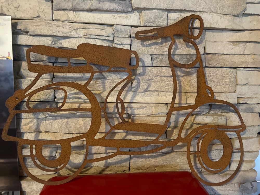 Wanddeko Vespa aus Metall Deko Rost Optik | Kaufen auf Ricardo