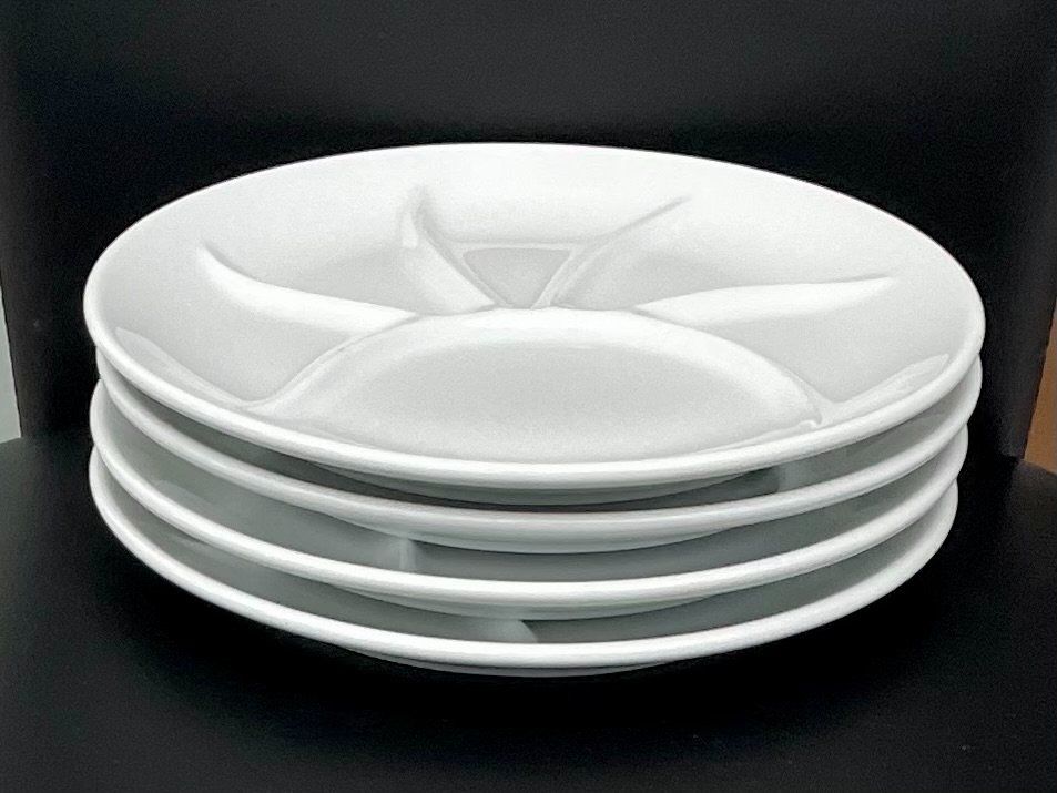 4 Stk. Teller für Fondue Chinoise oder -Bourguignonne, weiss (Neu ...
