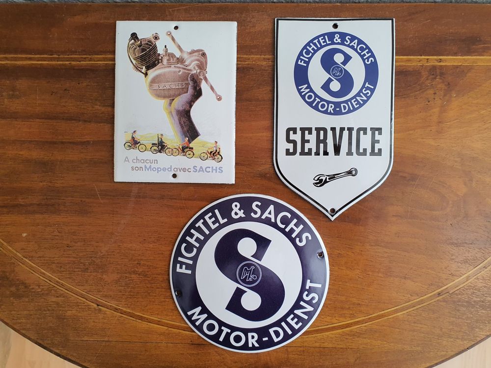 Emailschild Fichtel & Sachs Service Emaille Schild Retro (Neu (gemäss ...