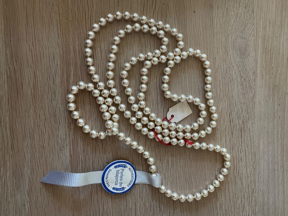 Vintage Authentic Majorica Perlen extra long 120cm (Neu und ...
