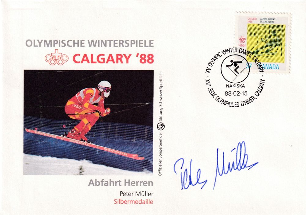 Olympia Calgary 88 Brief mit Unterschrift Peter Müller (Gebraucht) in ...