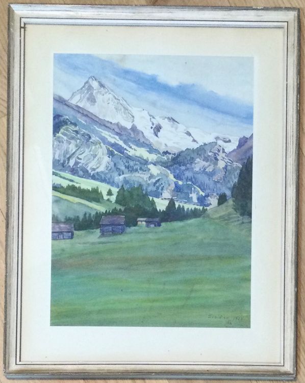 Antike Berglandschaft Aquarell Monogrammiert (Gebraucht) in Root für CHF 5 – mit Lieferung auf ...
