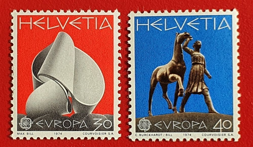 EUROPA CEPT MAX BILL CARL BURCKHARDT 556 557 1974 PFR. (Neu (gemäss Beschreibung)) in Düdingen ...