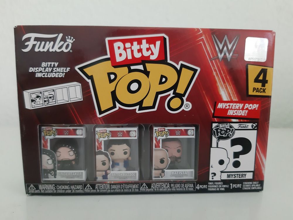 WWE Bitty Funko Pop 4Mini Figuren,Undertaker,British,Batista (Neu und ...