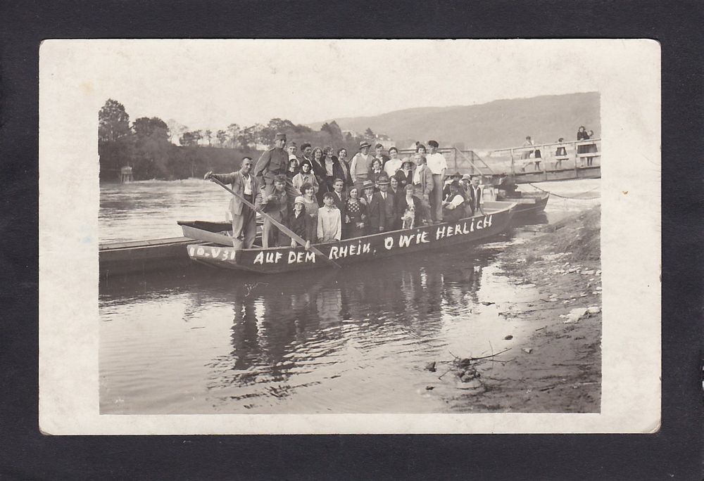 antike original-Fotokarte "auf dem Rhein, o wie her(r)lich" (Gebraucht) in Wikon für CHF 6 – mit ...