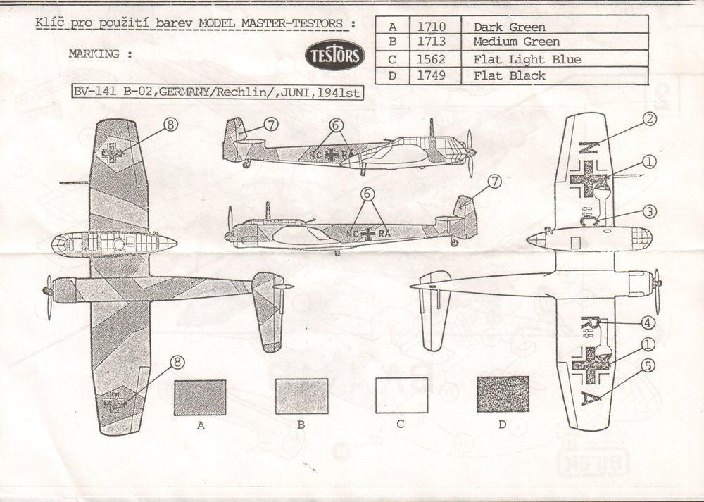 1/72 Blohm & Voss Bv-141 Airfix & Bilek (2 kits) (Neuf avec emballage d ...