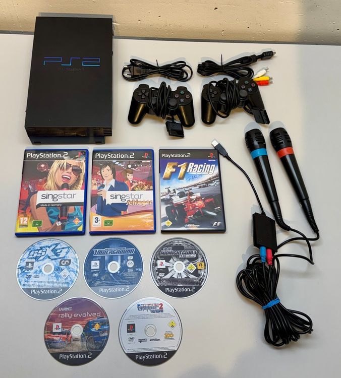 PlayStation 2 “Fat” Singstar Karaoke 8 Spiele 2 Controller (Gebraucht ...