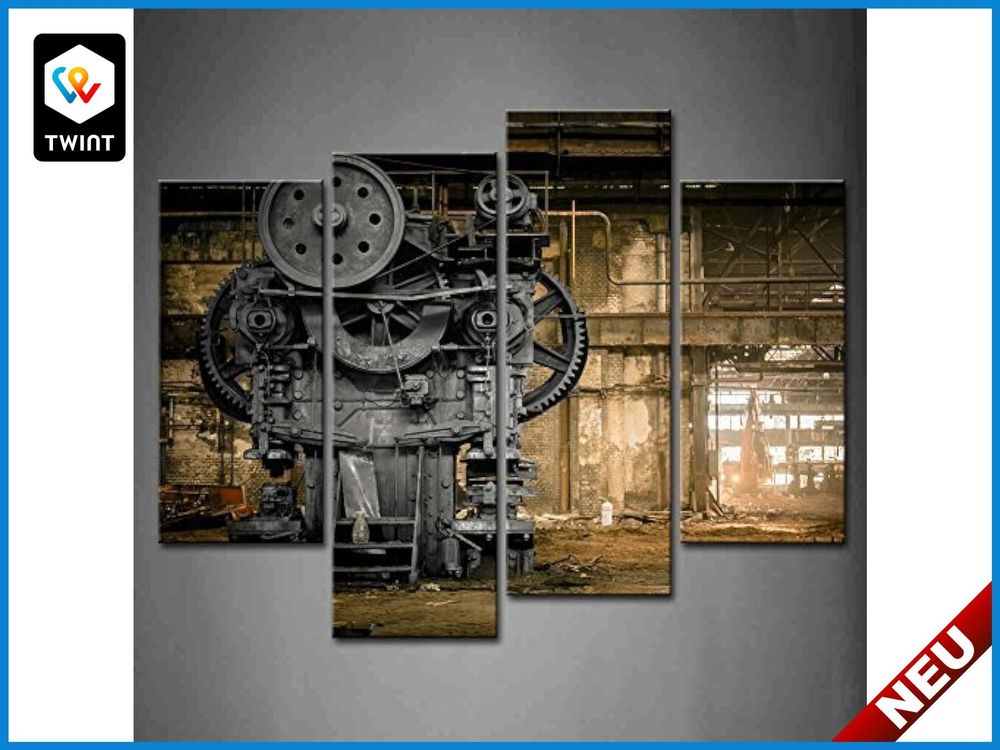 Steampunk Maschine 4-teiliges Bild - Londons alte Fabrik | Kaufen auf Ricardo