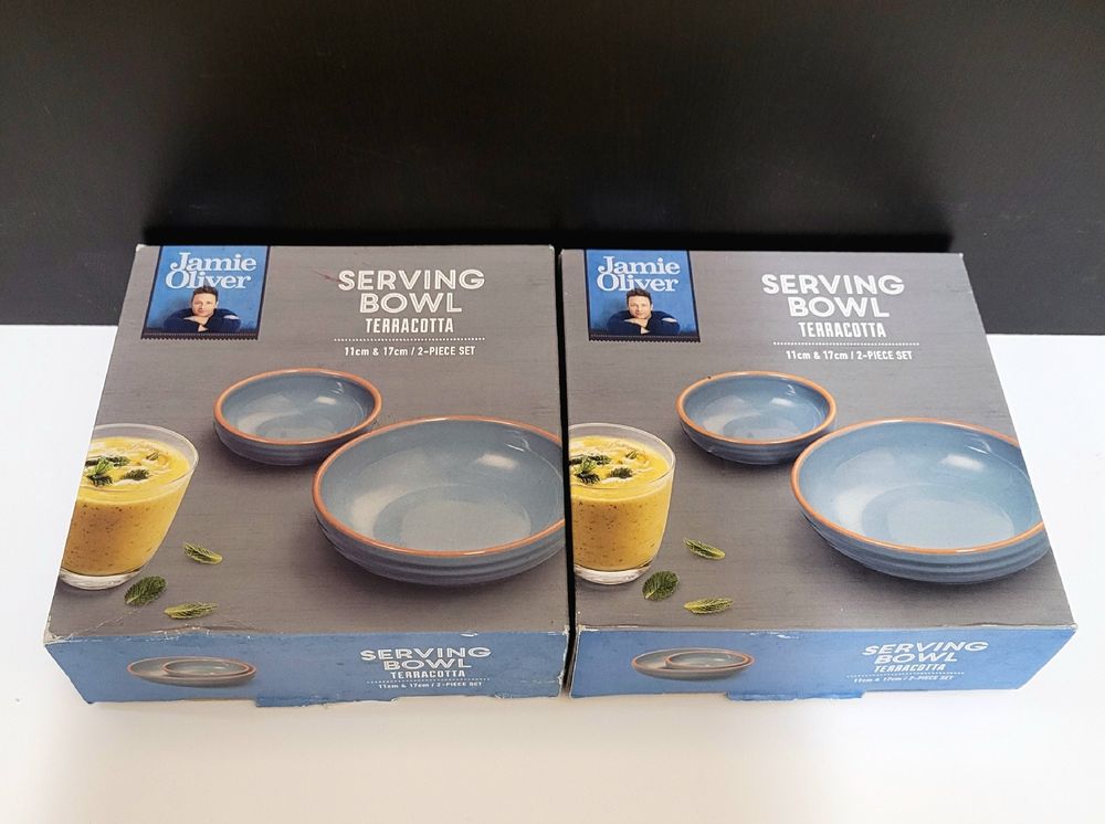 2x Serving Bowl Jamie Oliver, terracotta bleu neuf (Neuf avec emballage ...