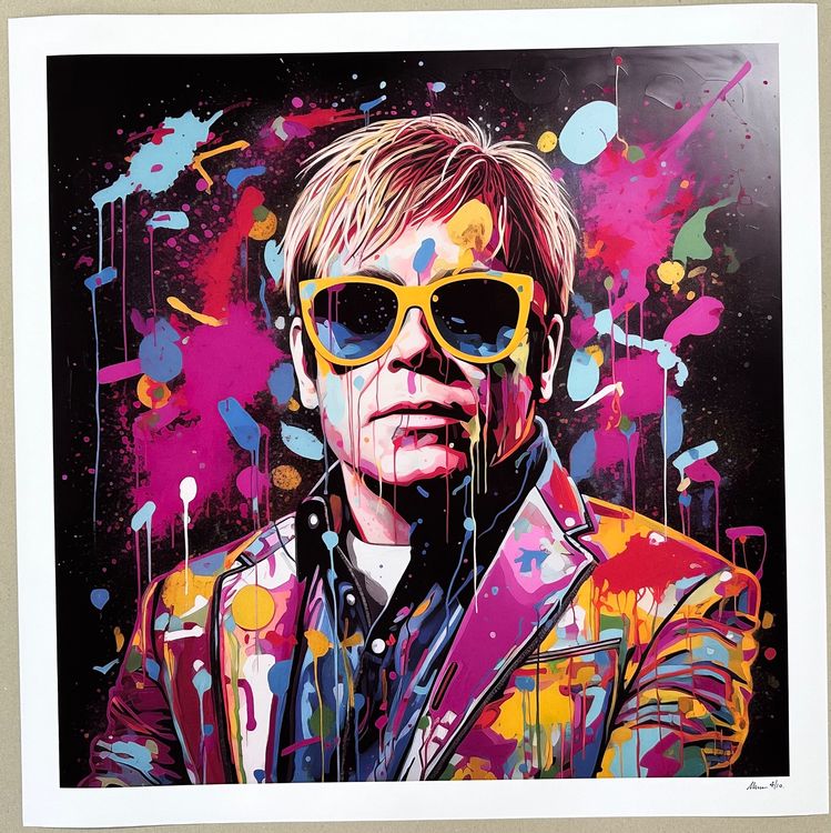 CBoyle: Elton John Street Art, XL-Version, signiert 4/10 (Neu (gemäss Beschreibung)) in Meilen ...