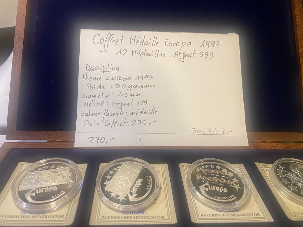 COFFRET MEDAILLES EUROPA 1997 - 12 MEDAILLES ARGENT 999 (Neu und ...