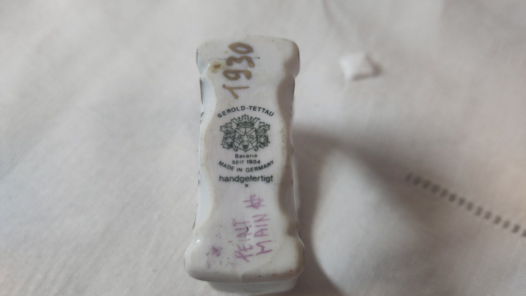 Ancien rond de serviette en porcelaine peinte à la main (D'occasion) à ...