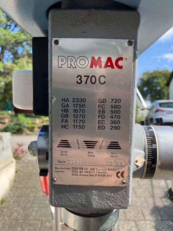 Promac 370 C Tischbohrmaschine Standbohrmaschine (Gebraucht) in Feuerthalen für CHF 302 – nur ...