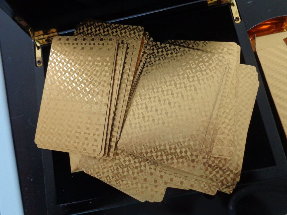 PLAYING CARDS GOLDEN 999,9 - DES CARTE PLAQUE EN OR 999,9 (Neu und ...