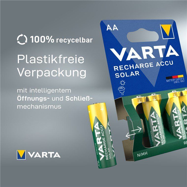VARTA AAA Solar Akku 550mAh NiMH – 6er Set HR03 (Neu und ...