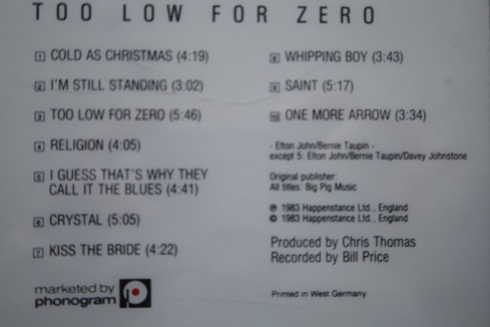 ELTON JOHN - TOO LOW FOR ZERO - CD (Gebraucht) in Basel für CHF 4 – mit ...