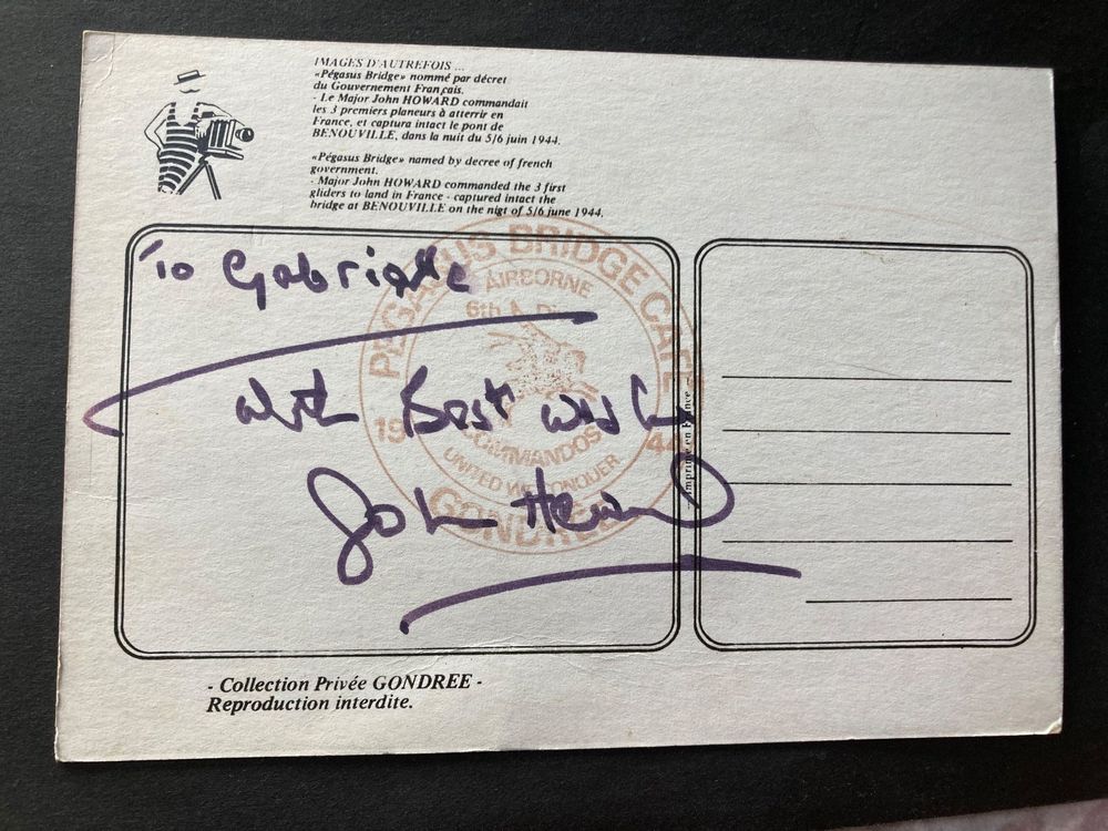 Major John Howard , mit abgestürzter Flugzeug, Signatur | Kaufen auf ...