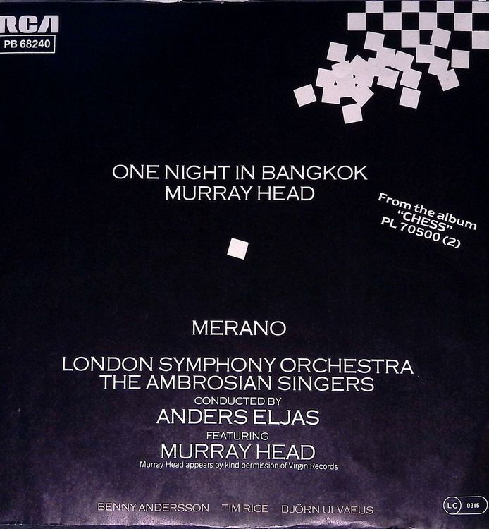 Murray Head – One Night In Bangkok 7 single (Gebraucht) in für CHF 3 ...