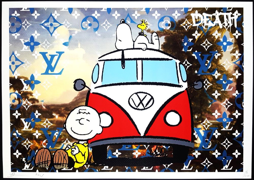 Death NYC Ltd Pop Art Druck VW Bulli Charlie & Snoopy 90/100 | Kaufen auf Ricardo