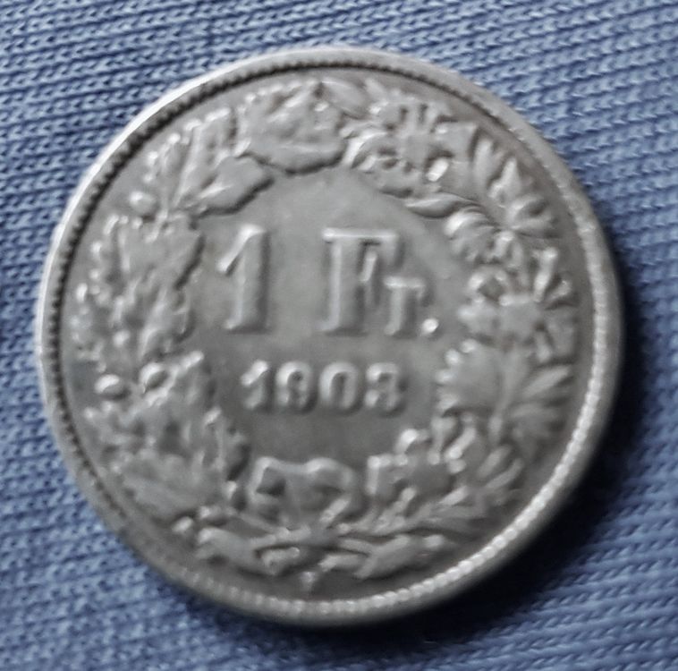 1 Franken 1903 uralte sehr rare Silbermünze (Gebraucht) in Camignolo für CHF 11.5 – mit ...