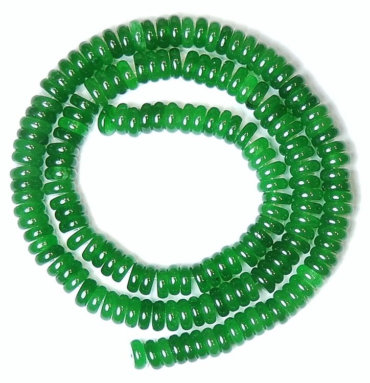 1 Strang echte Sambia Smaragd Rondellen Perlen 6 x 2 mm (Neu (gemäss ...
