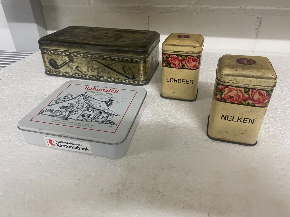 4 Metalldosen Vintage Sammler Blechdosen Deko Shabby chic... (Gebraucht ...