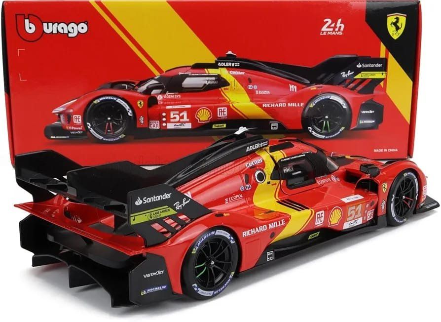 Ferrari 499P #51 Winner 24h LeMans 2023 Bburago 1:18 NOVP (Nuovo e nell ...