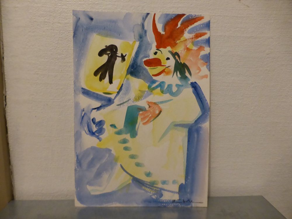 Original Aquarell Basler Fasnacht von Hans Weidmann signiert | Kaufen auf Ricardo