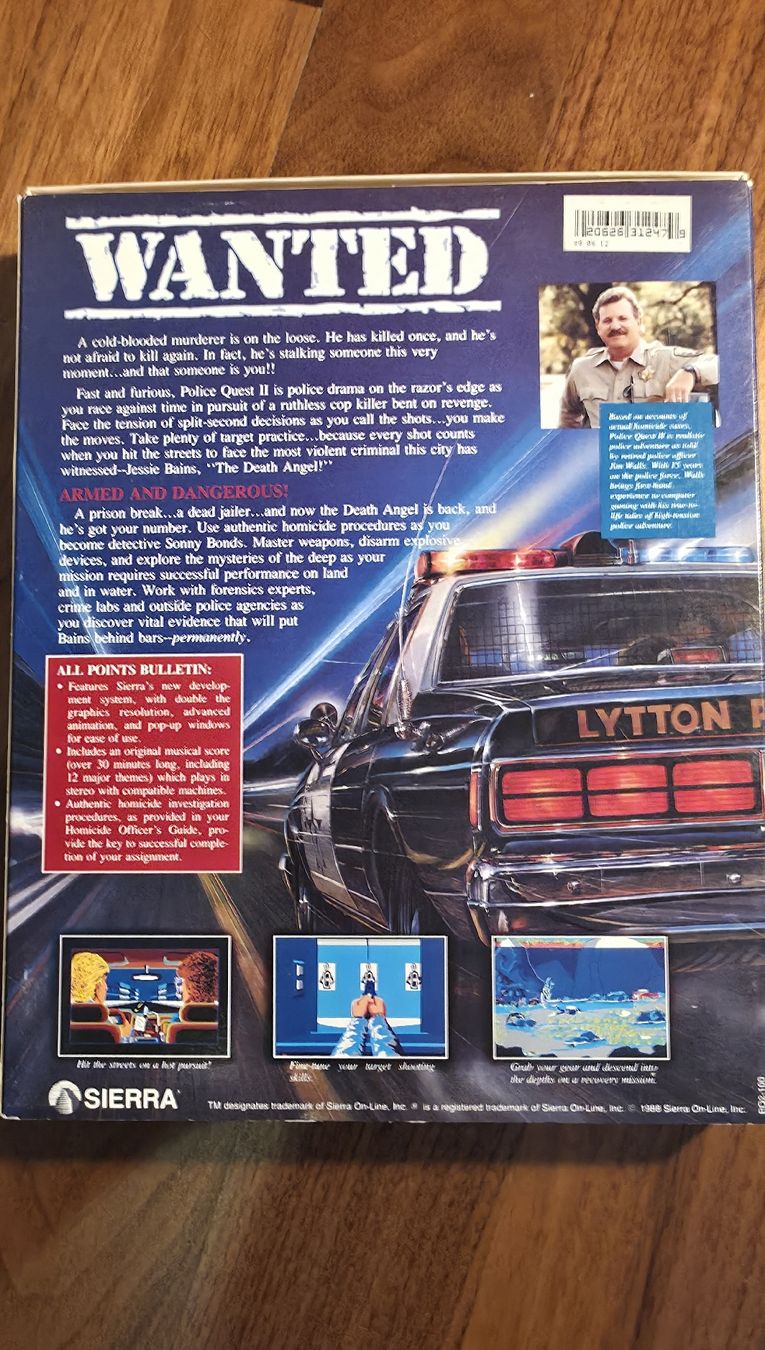 Police Quest II: The Vengeance – PC Big Box – Sierra (Gebraucht) in ...