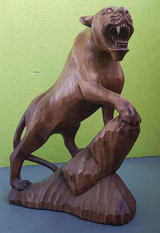 2 Holz-Tiger aus Teak-Holz | Kaufen auf Ricardo