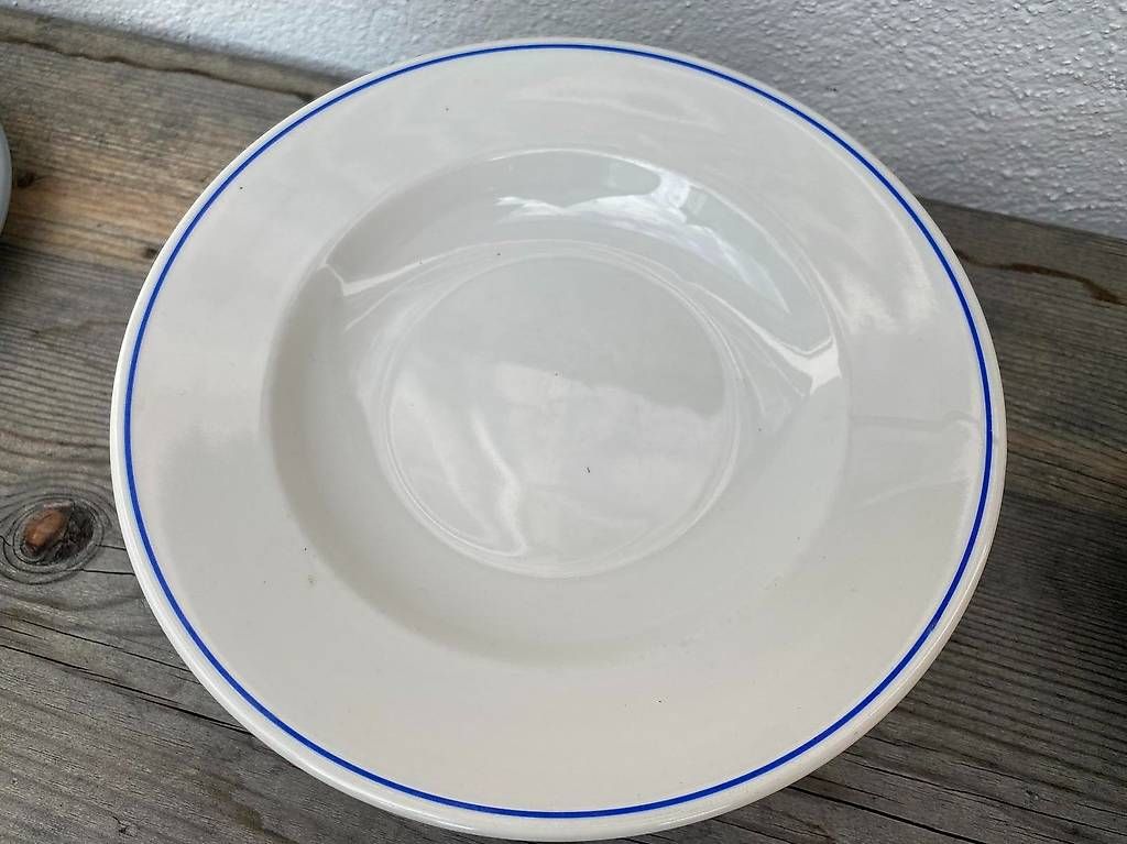 6 Stk. klassische Suppenteller Langenthal vintage RAND BLAU (Gebraucht ...