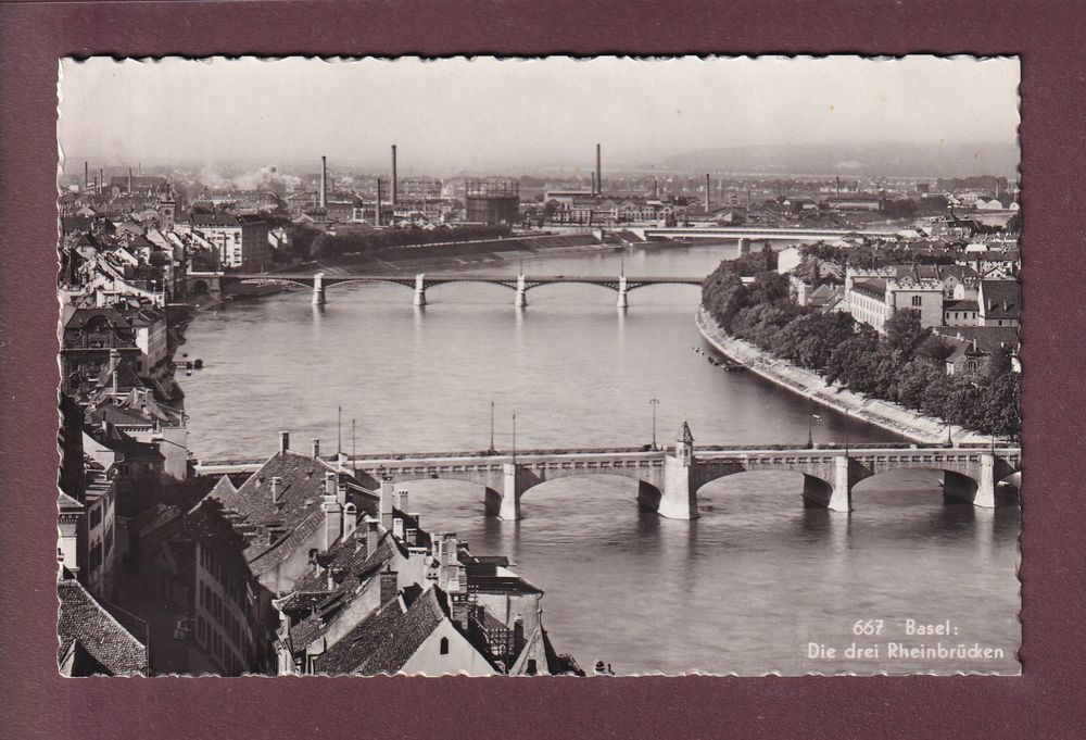 BASEL - Die 3 Rheinbrücken - 1938 | Kaufen auf Ricardo