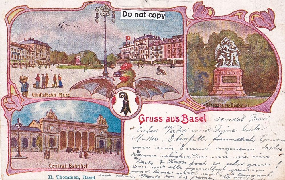 Basel BS - Central-Bahnhof und Central-Platz um 1901 | Kaufen auf Ricardo