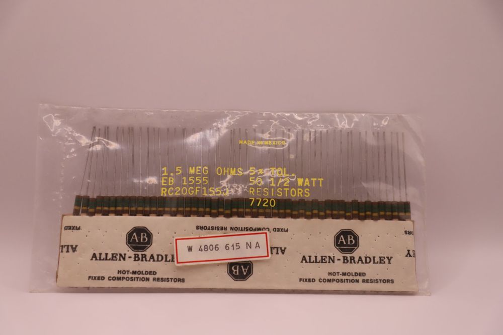 NOS Allen-Bradley Carbon Resistor 1.5M Ohm 0.5Watt (Neu und ...