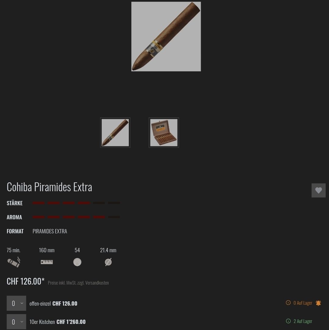 25x Cohiba Piramides Extra Zigarren - Frisch aus Kuba ! (Neu und ...